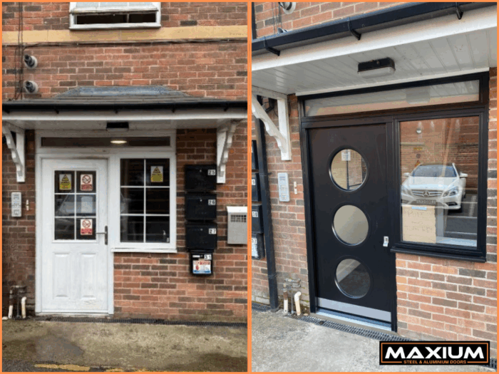 Steel Communal Entrance Door for Residential Flats | Recent Project